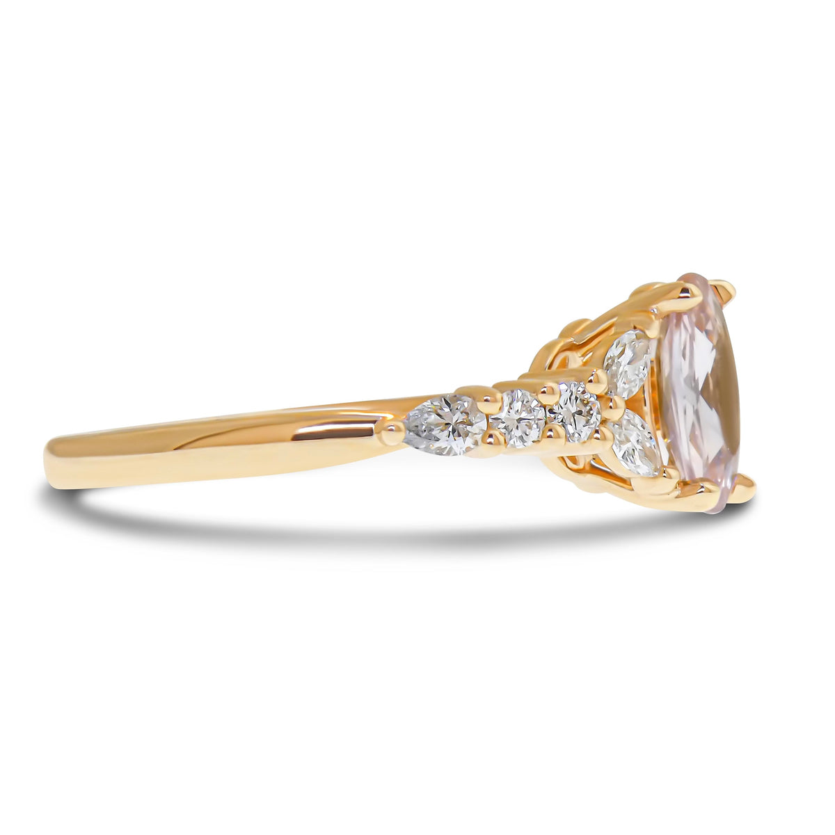 Rossi 1.00 Carat Natural Oval Pale Peach Sapphire Engagement Ring