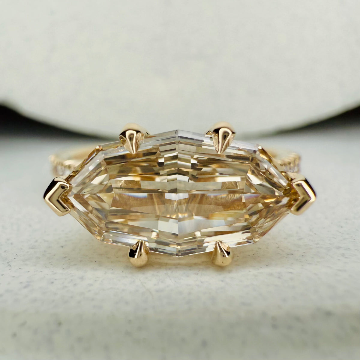 Ingrid 2.02 carat East-West Marquise Natural Champagne Diamond ...