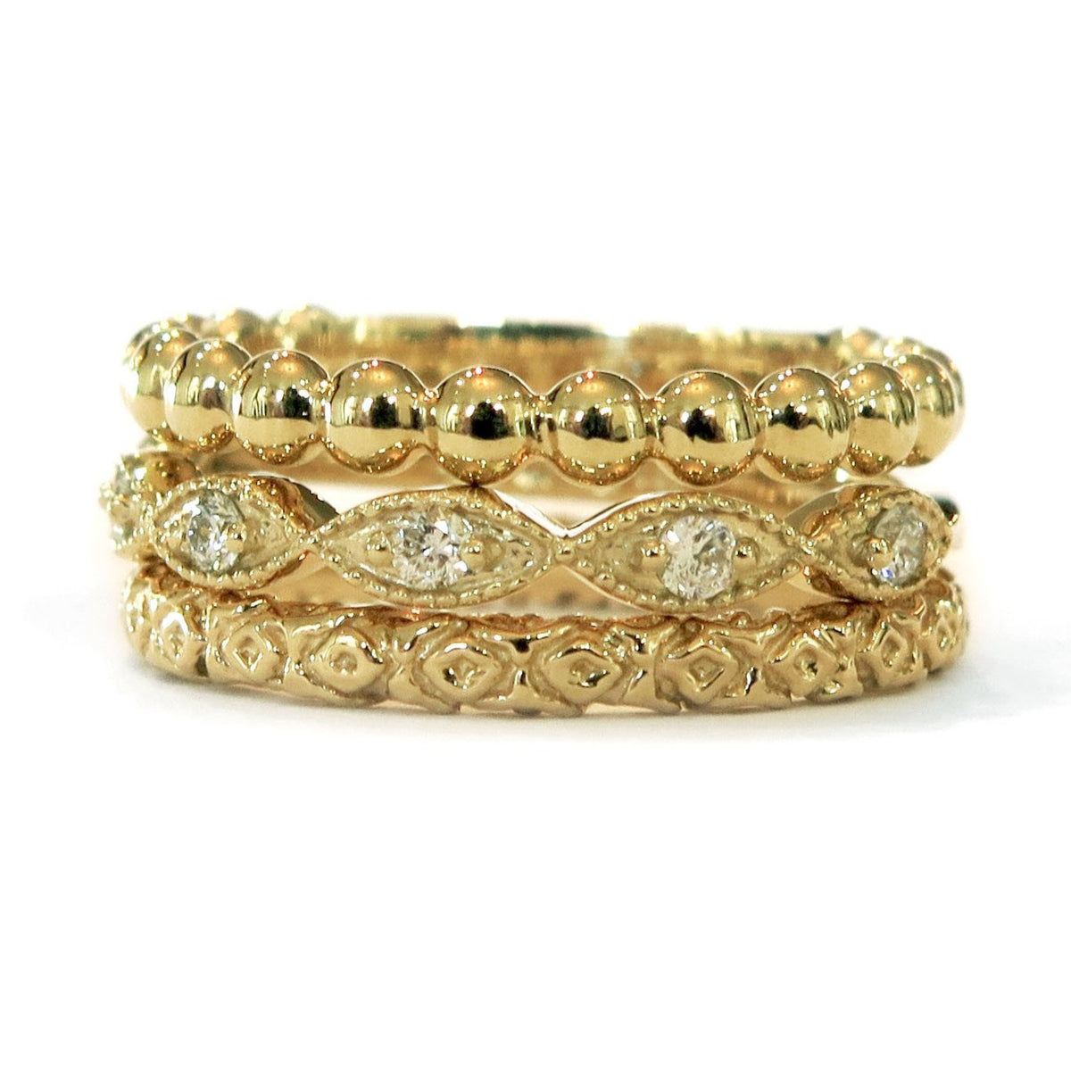 Yellow Gold Wedding Band Suite #1 | Unique Engagement Rings NYC ...