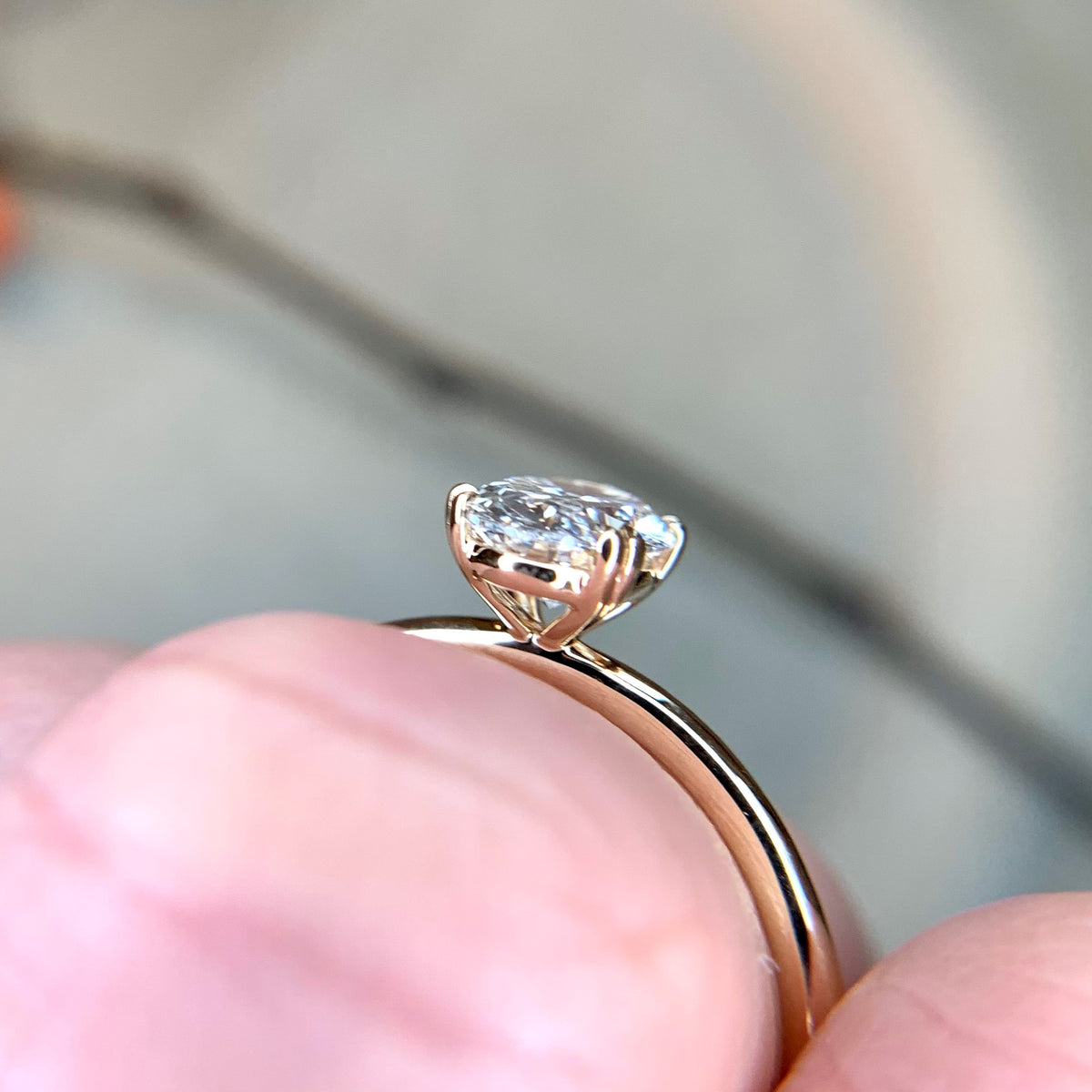 Rose Gold Solitaire Diamond Engagement Rings